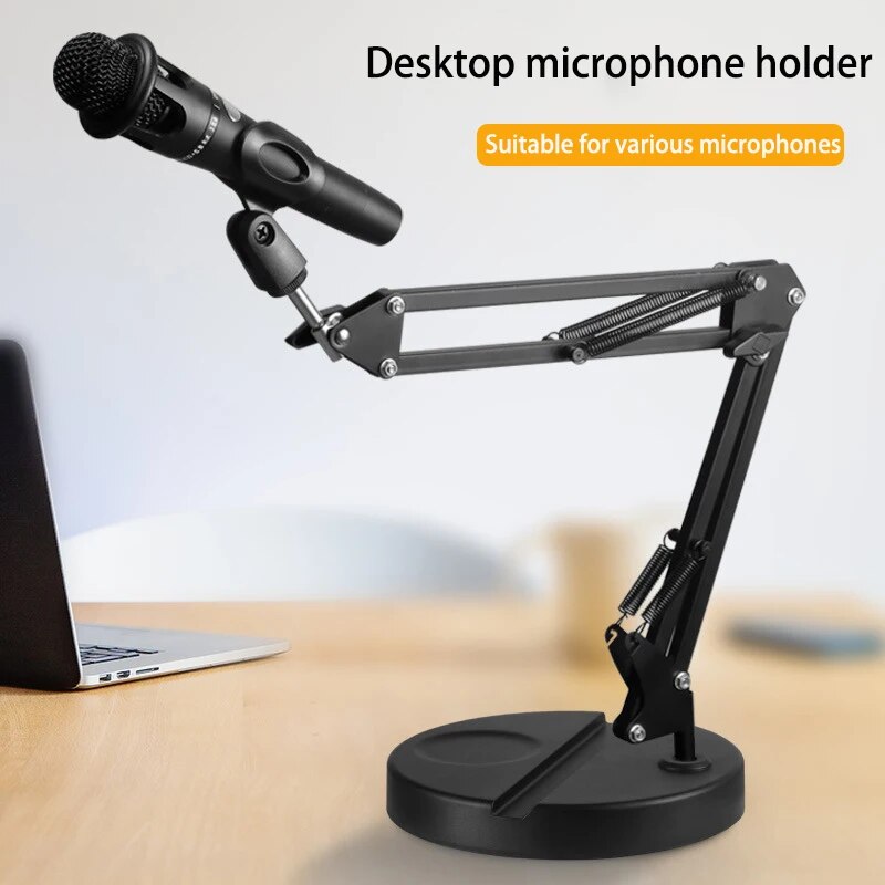 Microphone Desktop Stand Live Streaming, Karaoke Mic Mount Pedestal (M ...
