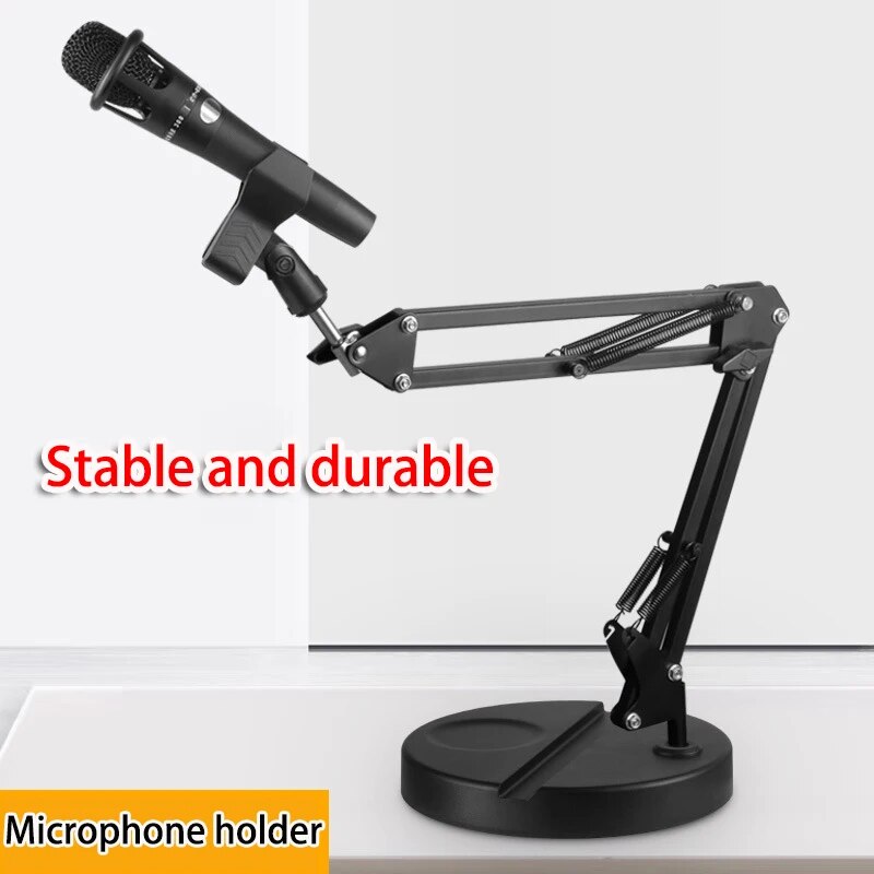 Microphone Desktop Stand Live Streaming, Karaoke Mic Mount Pedestal (M ...
